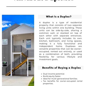 Editable Duplex Homebuying Guide - Etsy