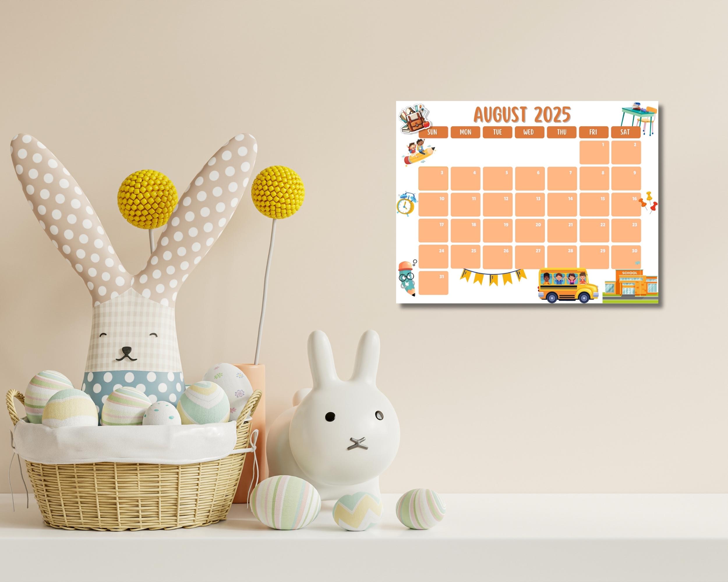 2025 Kids Calendar Printable Colorful Monthly Planner for Kids With Fun ...