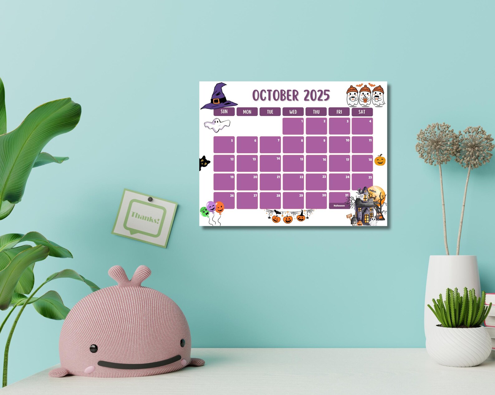 2025 Kids Calendar Printable Colorful Monthly Planner for Kids With Fun ...