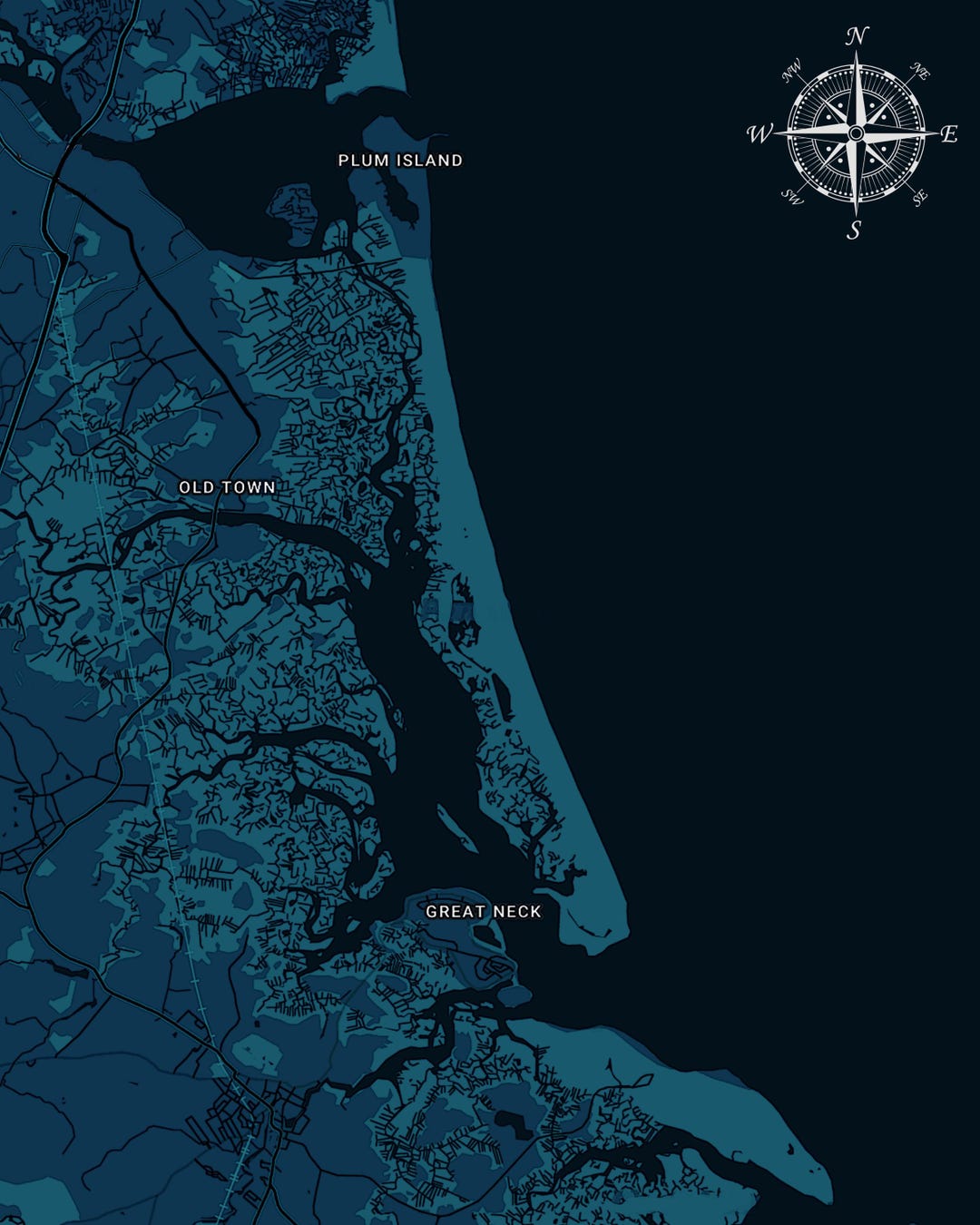 Plumb Island Massachusetts Map Print New England Coast Wall Art - Etsy