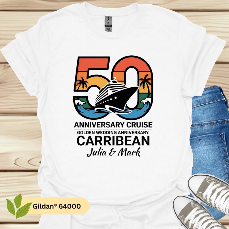 Personalized 50th Anniversary Cruise Shirt, Caribbean Trip Matching ...