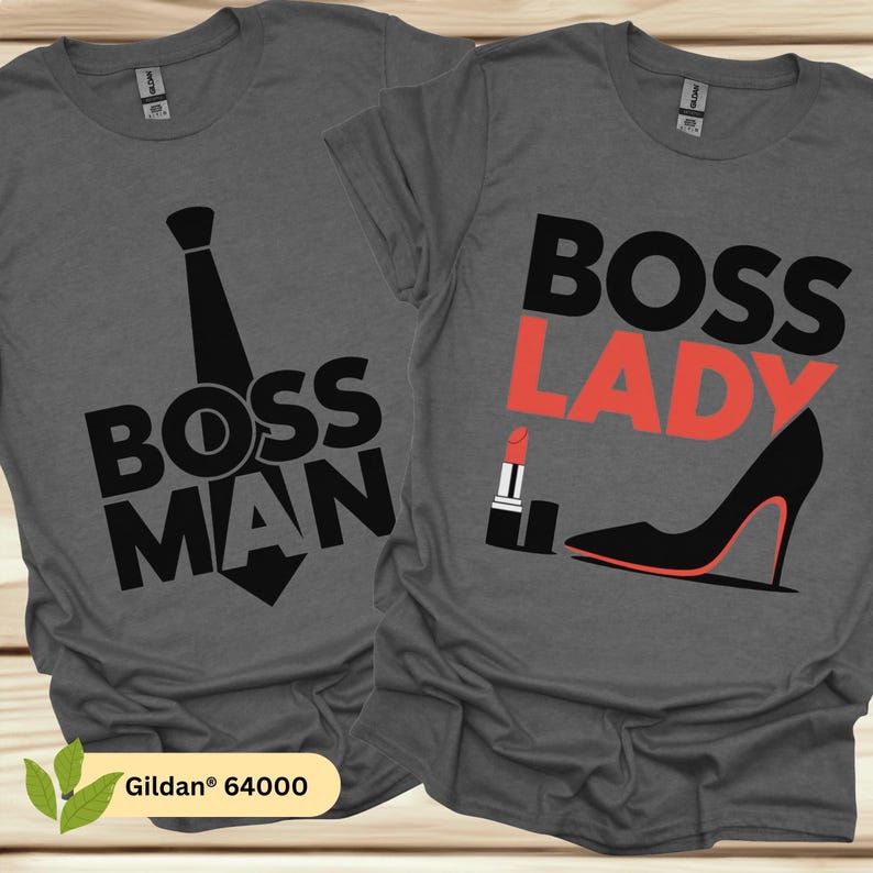 Boss Lady Boss Man Couple Matching Shirts Business Funny Wedding ...