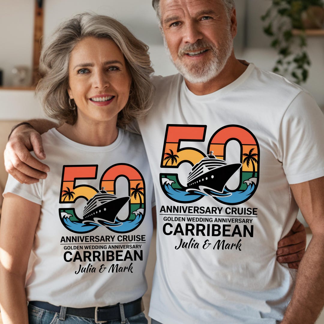 Personalized 50th Anniversary Cruise Shirt, Caribbean Trip Matching ...