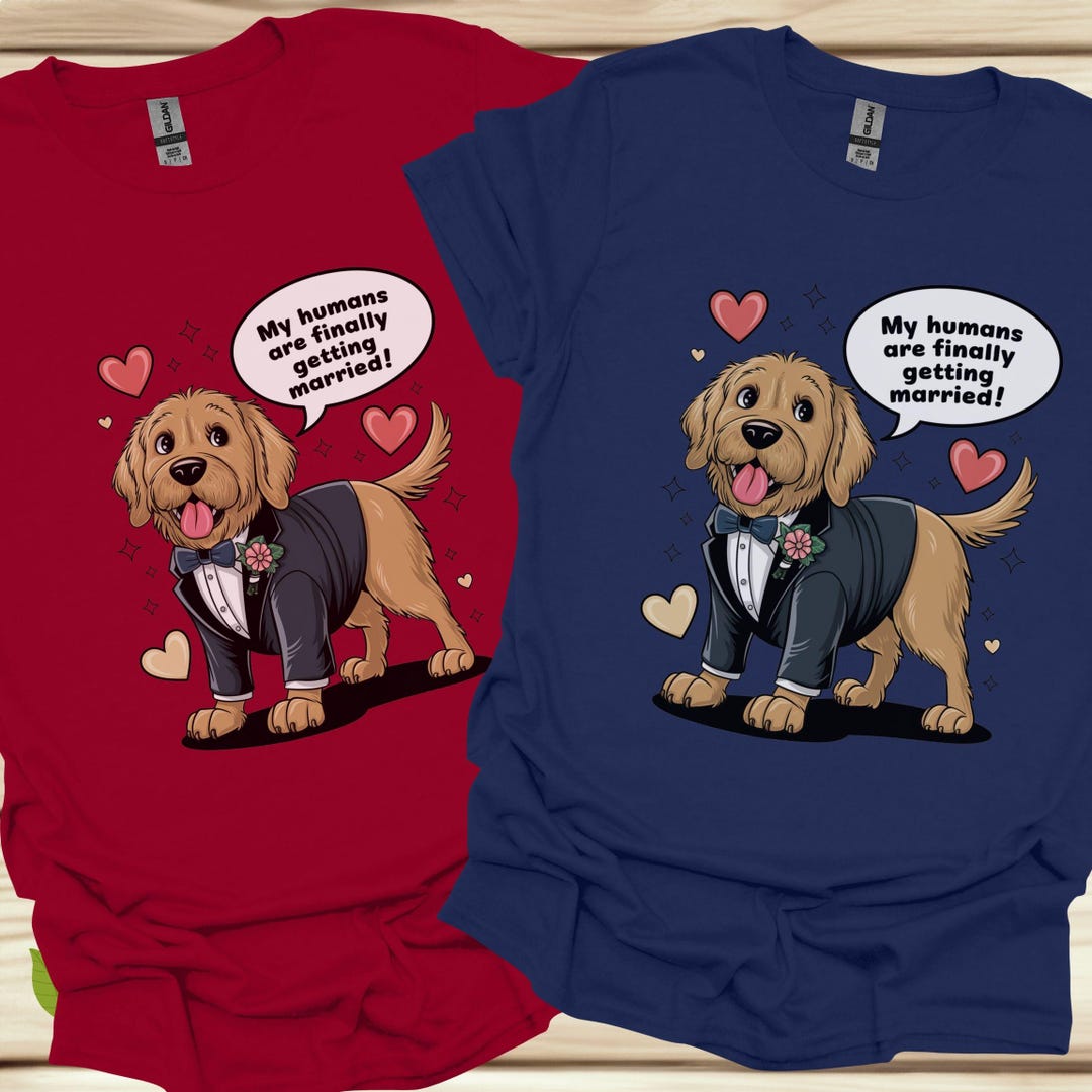 Dog Wedding T-shirt: Golden Retriever Engagement Announcement - Etsy