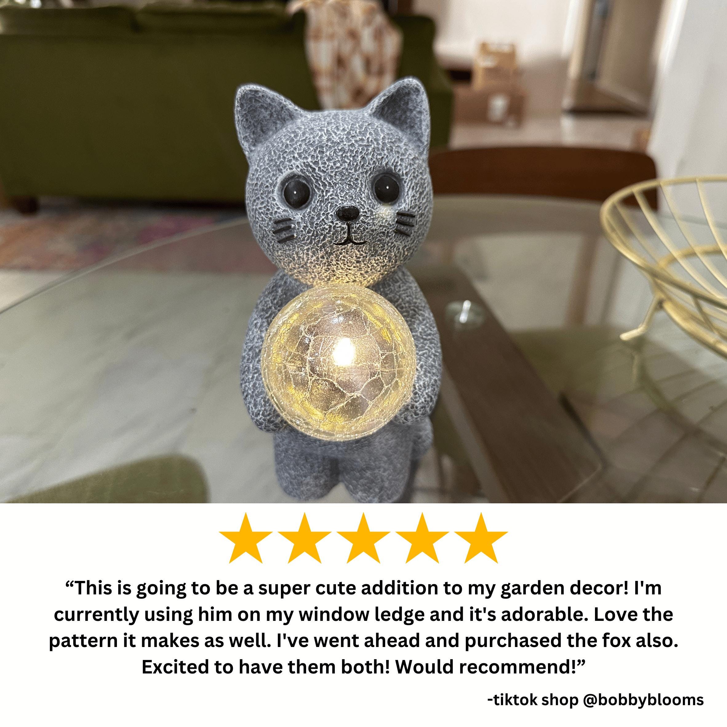 Cat Garden Statue With Solar LED Light, Pet Memorial - Etsy