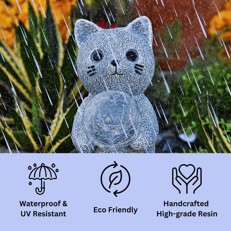 Mother’s Day Gift Cat Light, Solar LED Garden Decor Statue, Limited ...