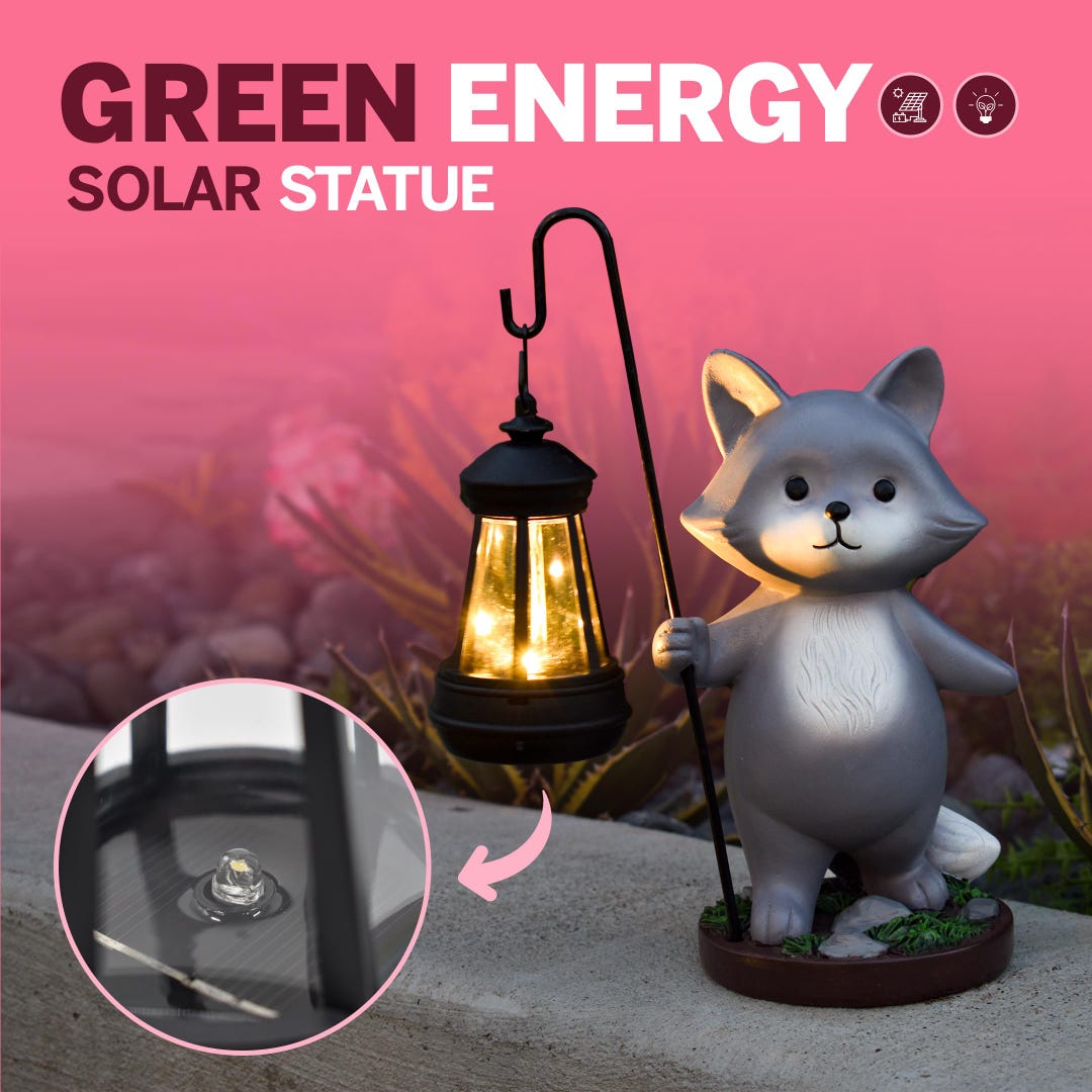 Solar Fox Light LED Garden Statue, Woodland Animal Gift, Outdoor Decor ...