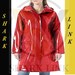 Red PVC Vinyl Womens Shinny Trench Long Coat Waterproof Winters Hoodie ...