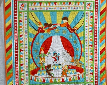 Fabric Vintage Clown Quilt Block FREE SHIPPING Embroidered Colorful ...