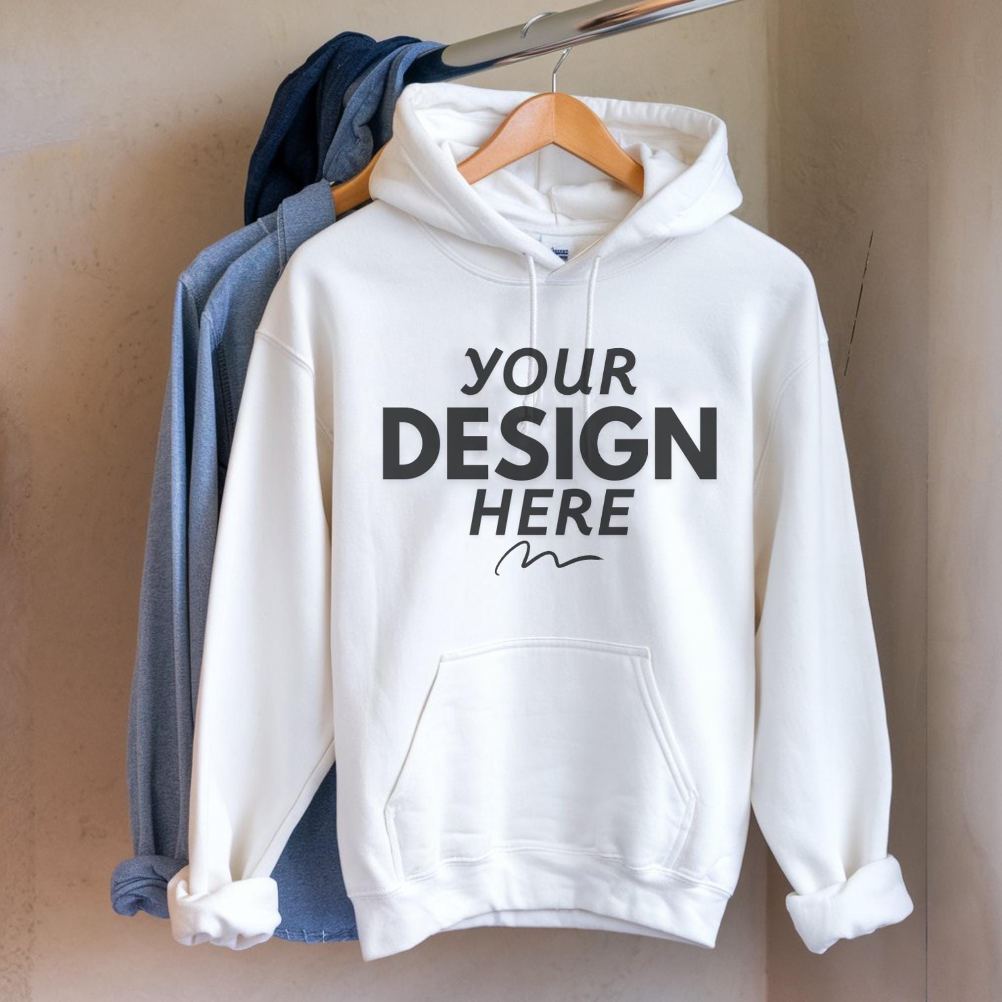 Business Logo Custom Men's Hoodie, Design Your Hoodie Words on Back ...