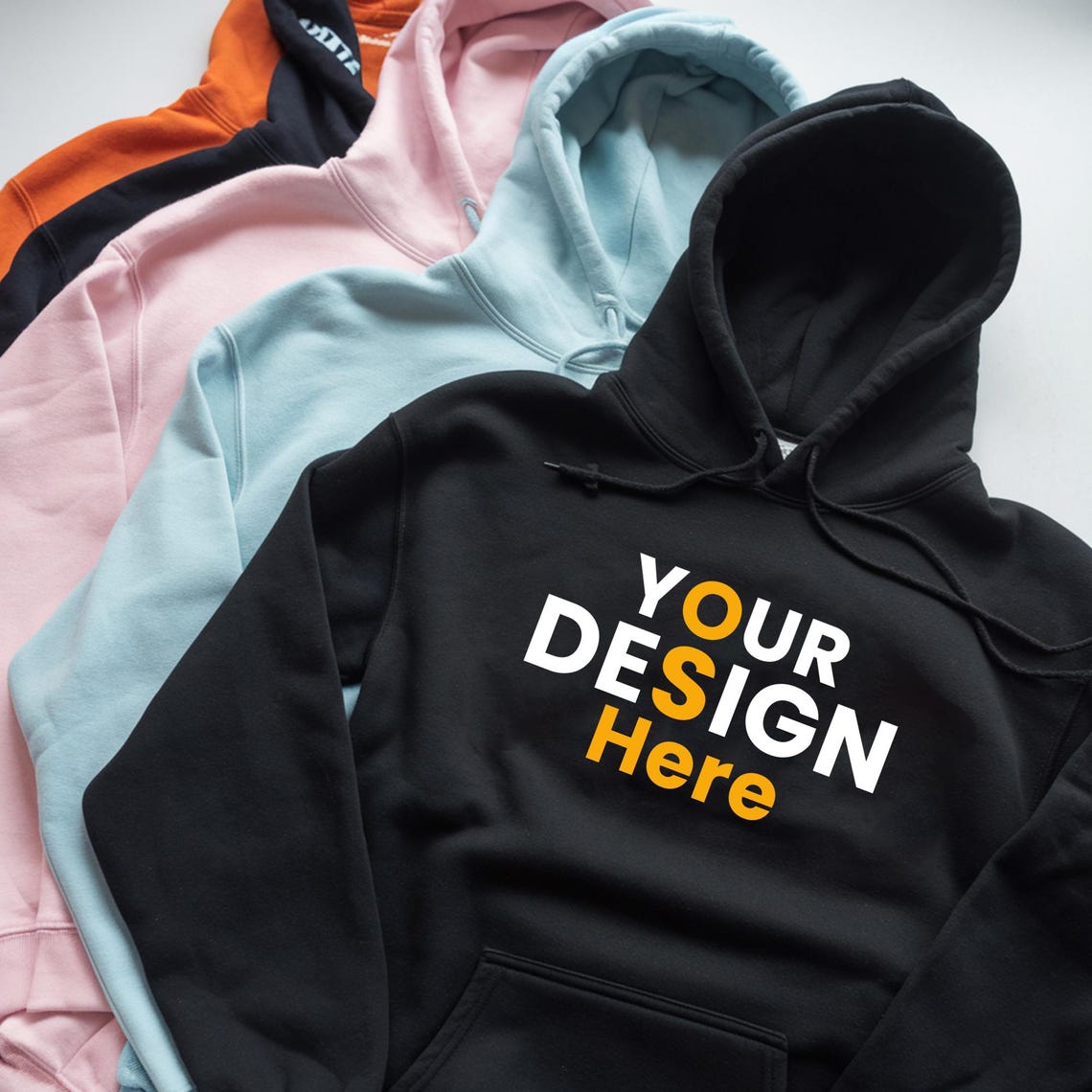 Business Logo Custom Men's Hoodie, Design Your Hoodie Words on Back ...