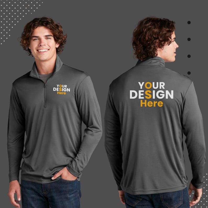 Custom Monogram Quarter Zip Sweater, Personalized Quarter Zip ...