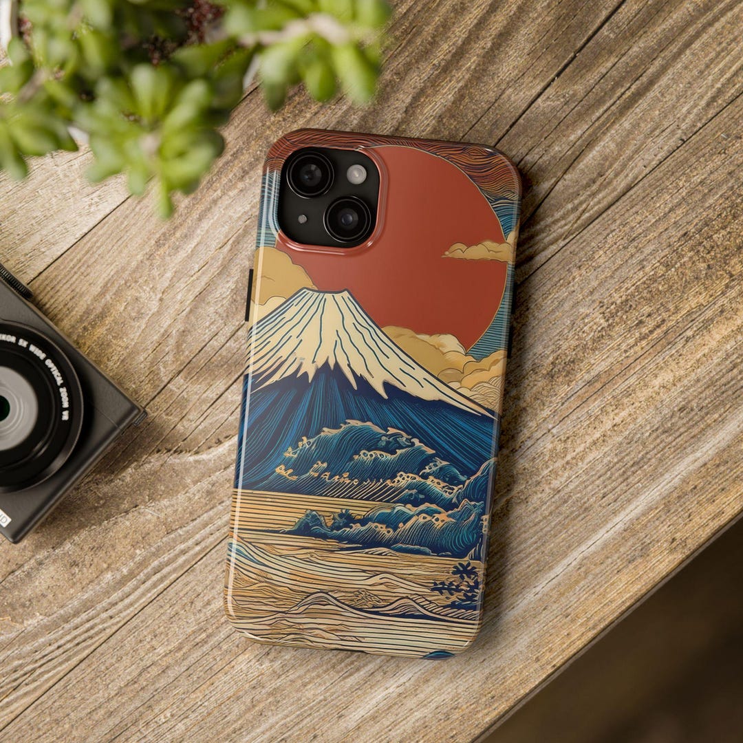 Mount Fuji Phone Case Japanese Art Design, Ukiyo-e, Sunset, Wave ...