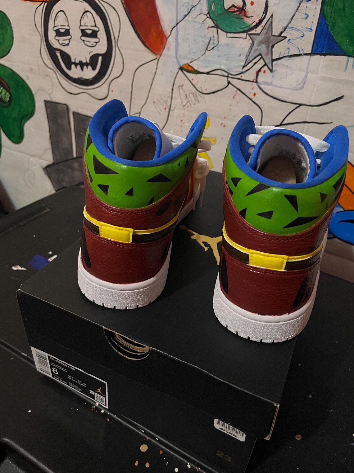 Air Jordan 1 Mid flintstones Custom - Etsy