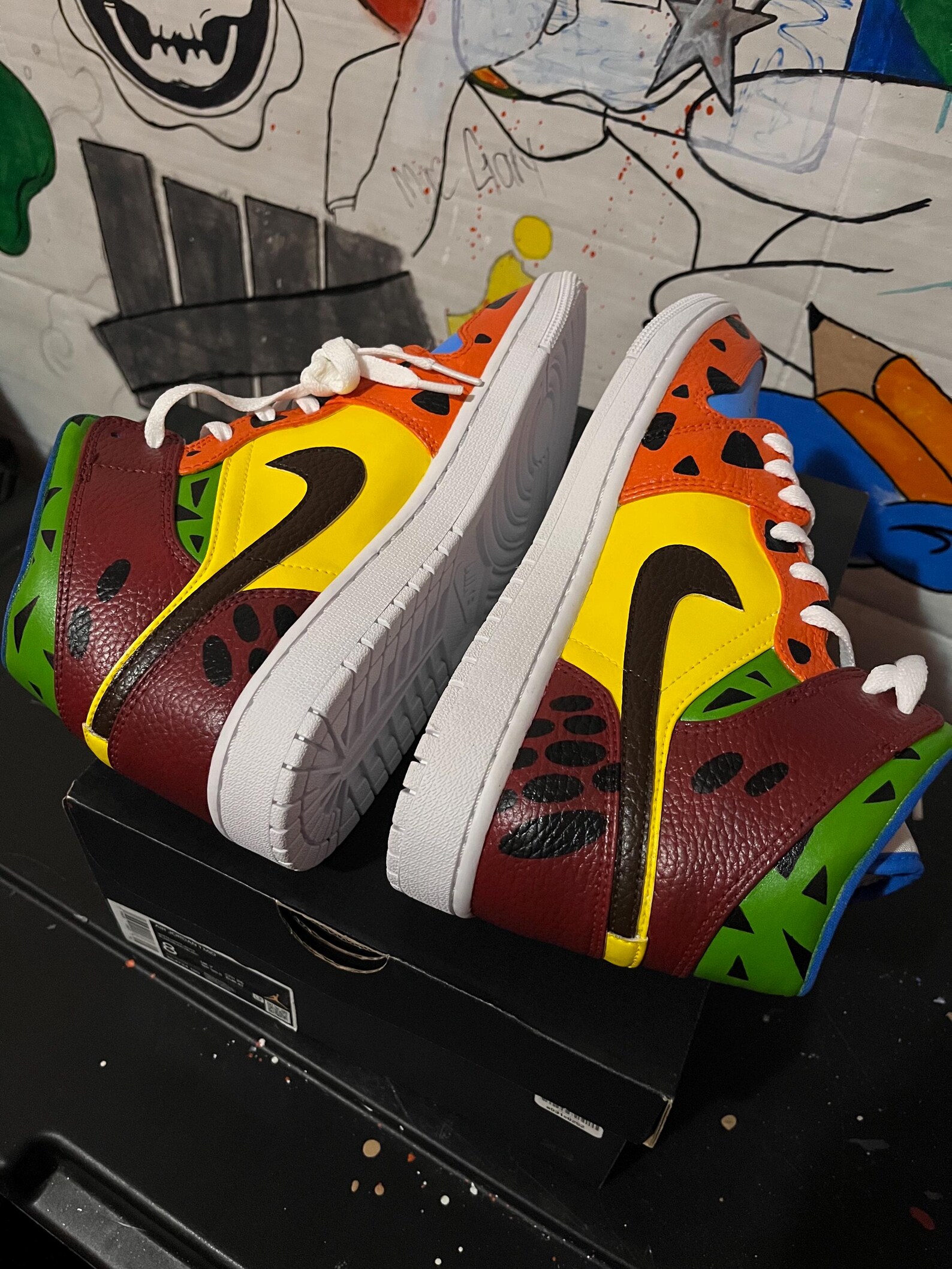 Air Jordan 1 Mid flintstones Custom - Etsy