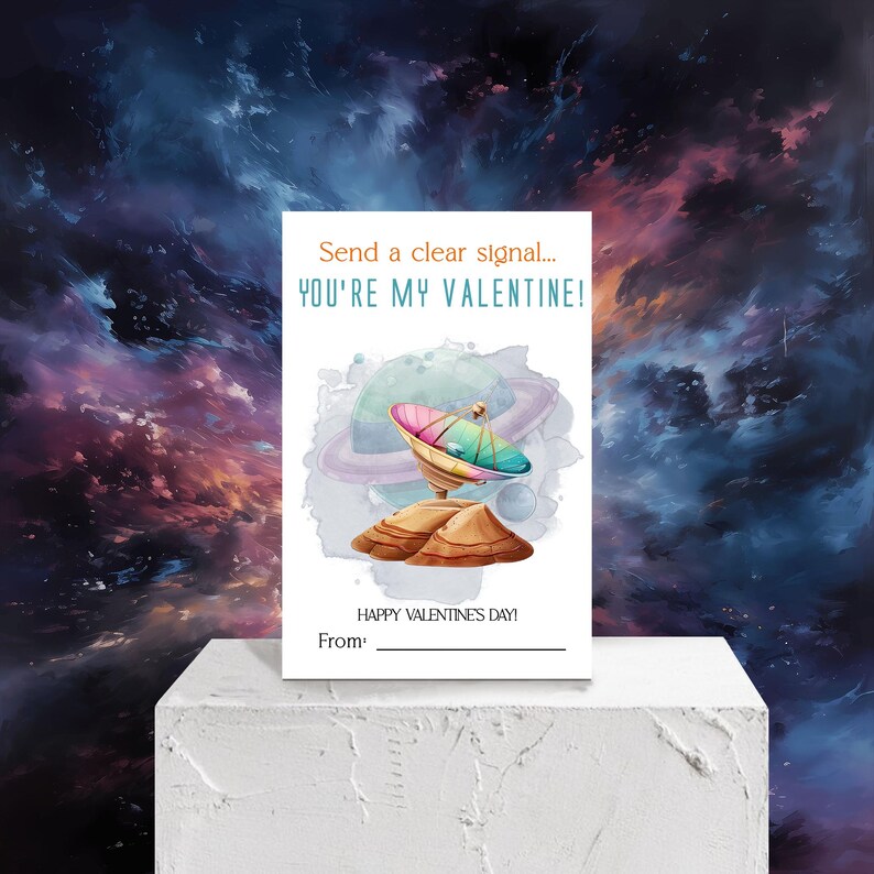 Outer Space Valentines for Kids Classroom – Printable Set of 8 ...