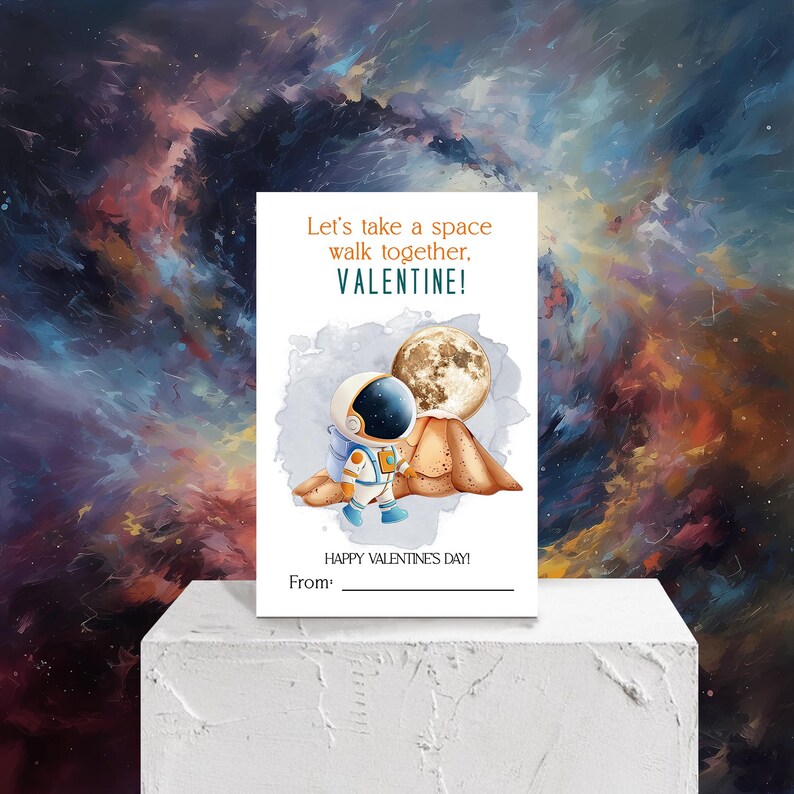 Outer Space Valentines for Kids Classroom – Printable Set of 8 ...