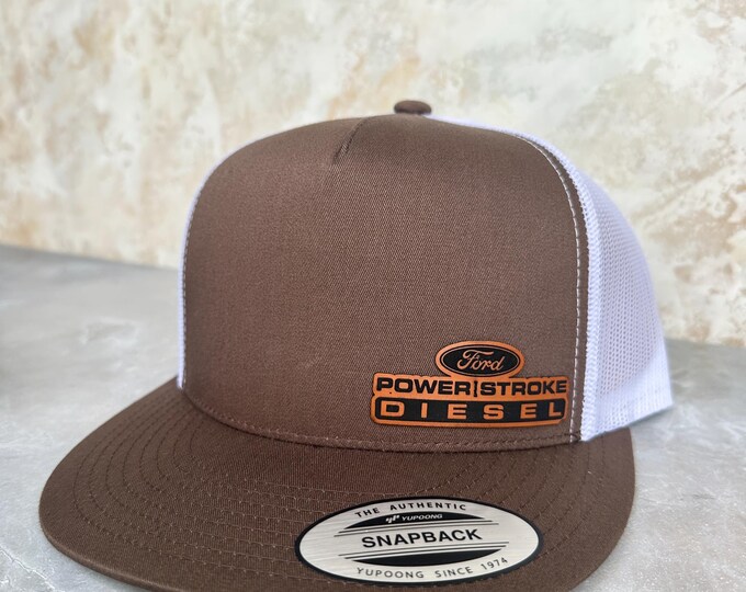 Ford Power Stroke Diesel Turbo Diesel Trucker Hat With Leather Style ...