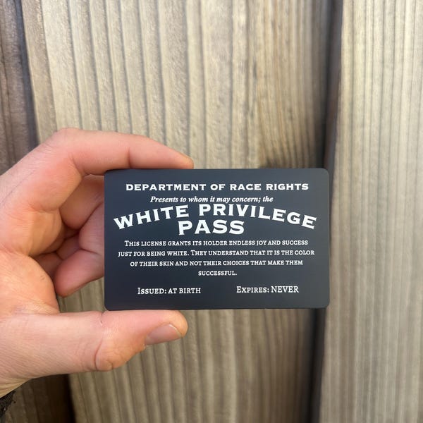 White Privilege Card - Etsy