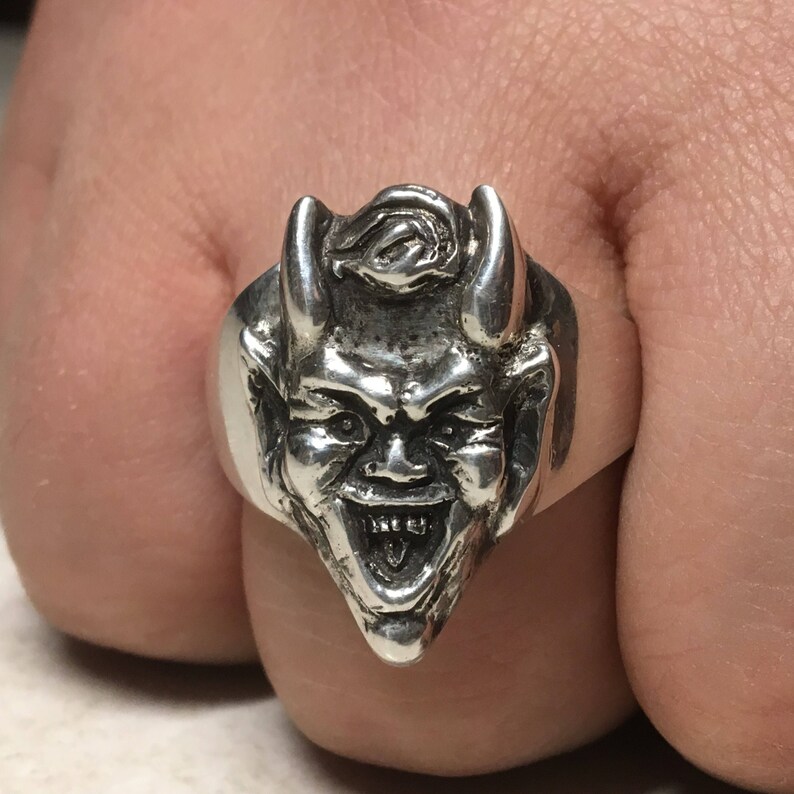 Sterling Silver Cheeky Little Devil Ring. Heavy Duty Solid - Etsy