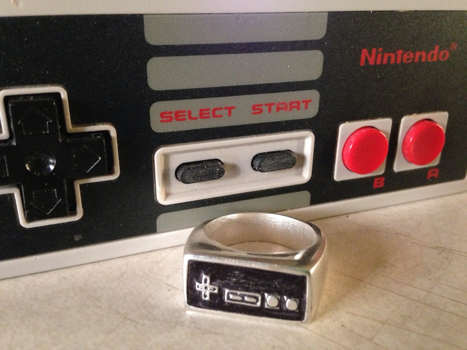 Sterling Silver Gamer Ring Vintage Nintendo NES Controlador Anillo Gran ...