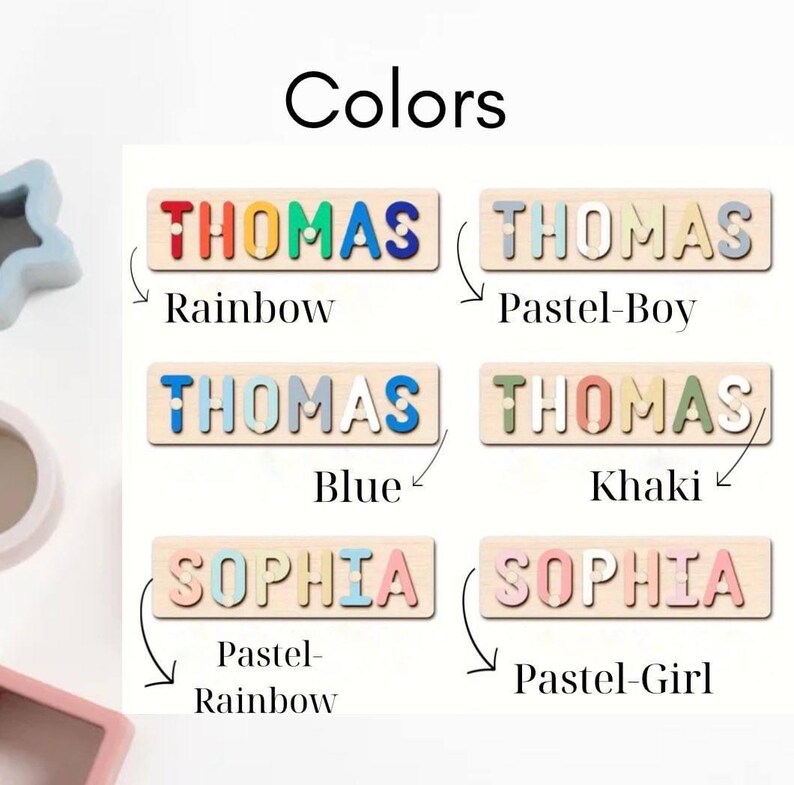 Wooden Name Puzzle With Numbers: Montessori Toddler Gift - Etsy