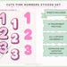 Cute Pink Numbers Digital Sticker Set for Planners, Goodnotes Labels ...