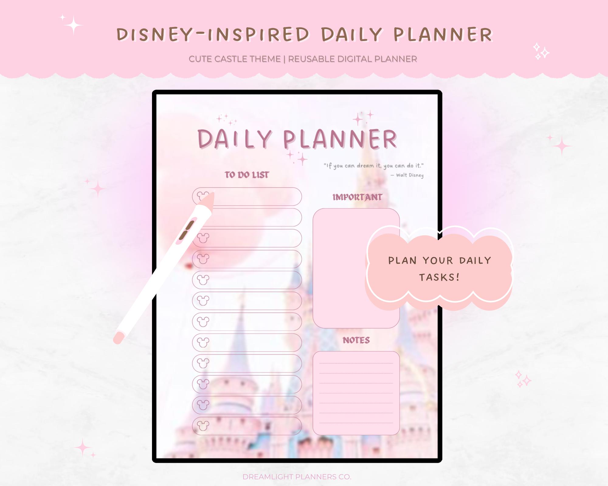 Princess Castle to Do List Cute Planner Girly Pastel Pink Aesthetic ...