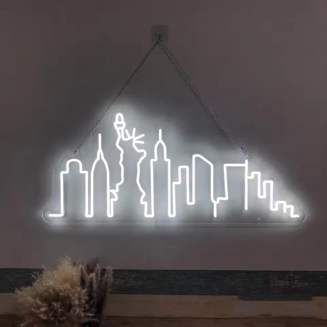 New York Skyline Neon Sign | Custom Neon Sign | Neon Sign | Office Sign ...