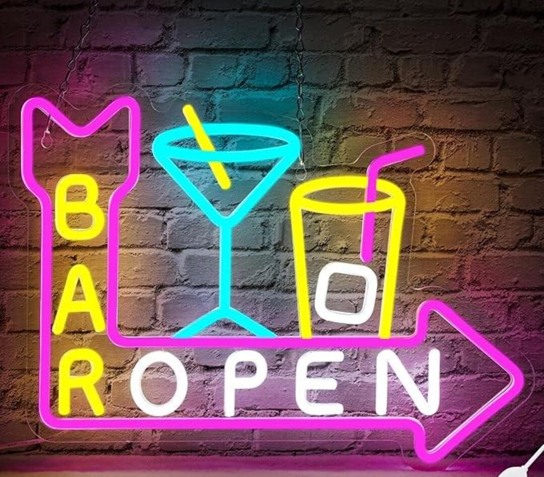 Bar Open Neon Sign | Custom Bar Neon Sign - Etsy