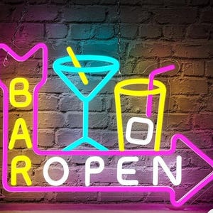 Bar Open Neon Sign | Custom Bar Neon Sign - Etsy