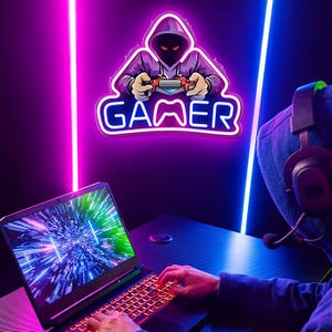 Gamer Neon Sign | UV Printed Gamer Neon Sign | Boys Room Neon Sign ...
