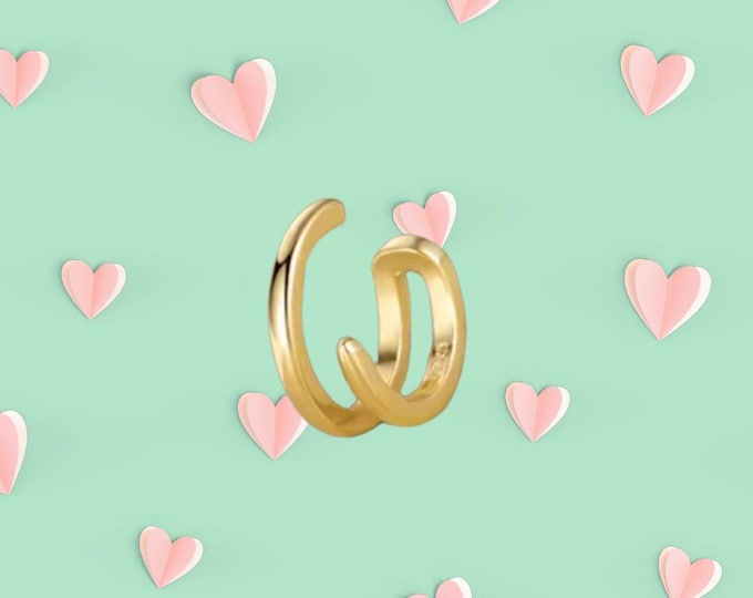 Gold Wrap Around Ear Cuff Earring, No Piercing , Dainty Gold Ear Cuff ...