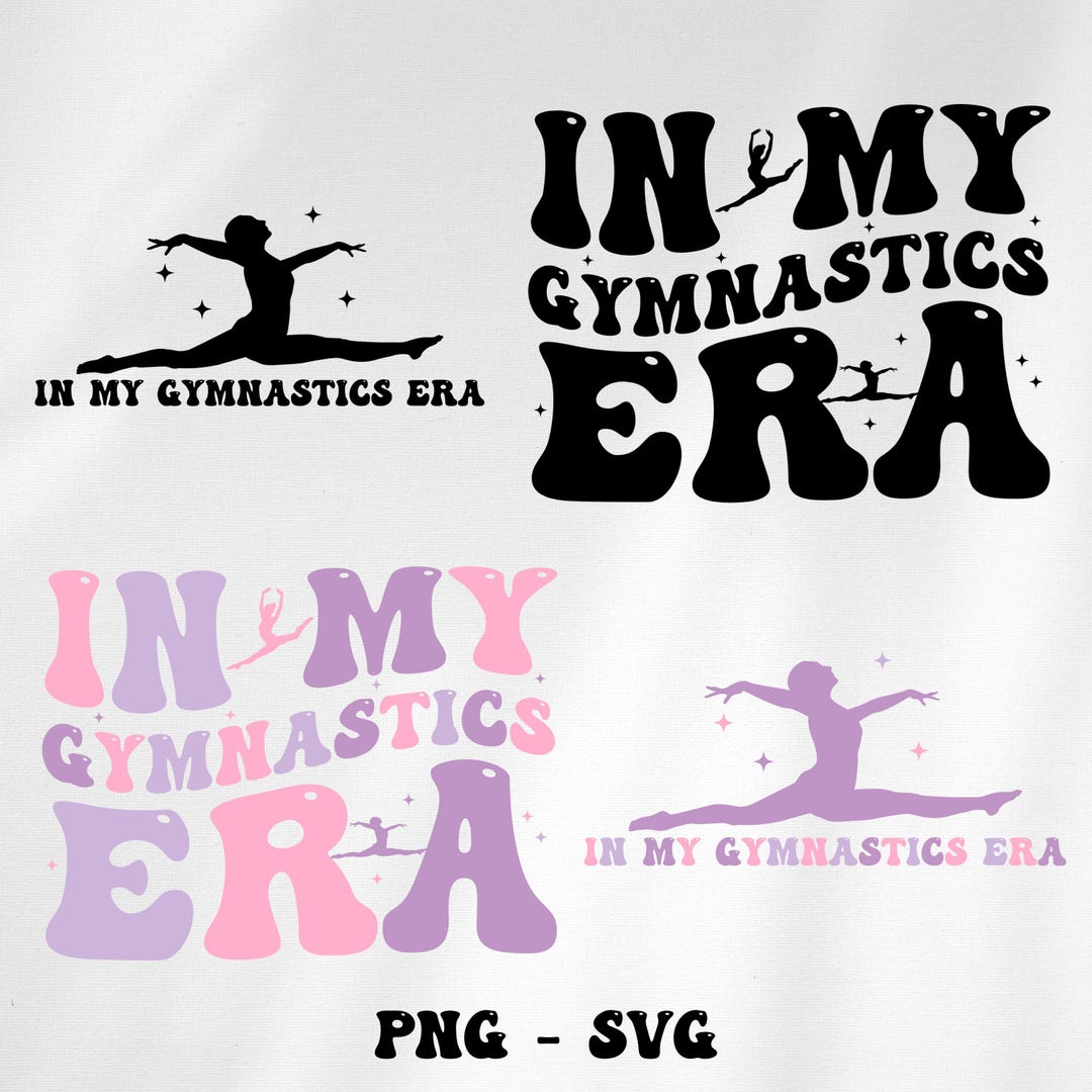 Gymnastics Era SVG PNG Bundle: Groovy Letters Design (digital Download ...