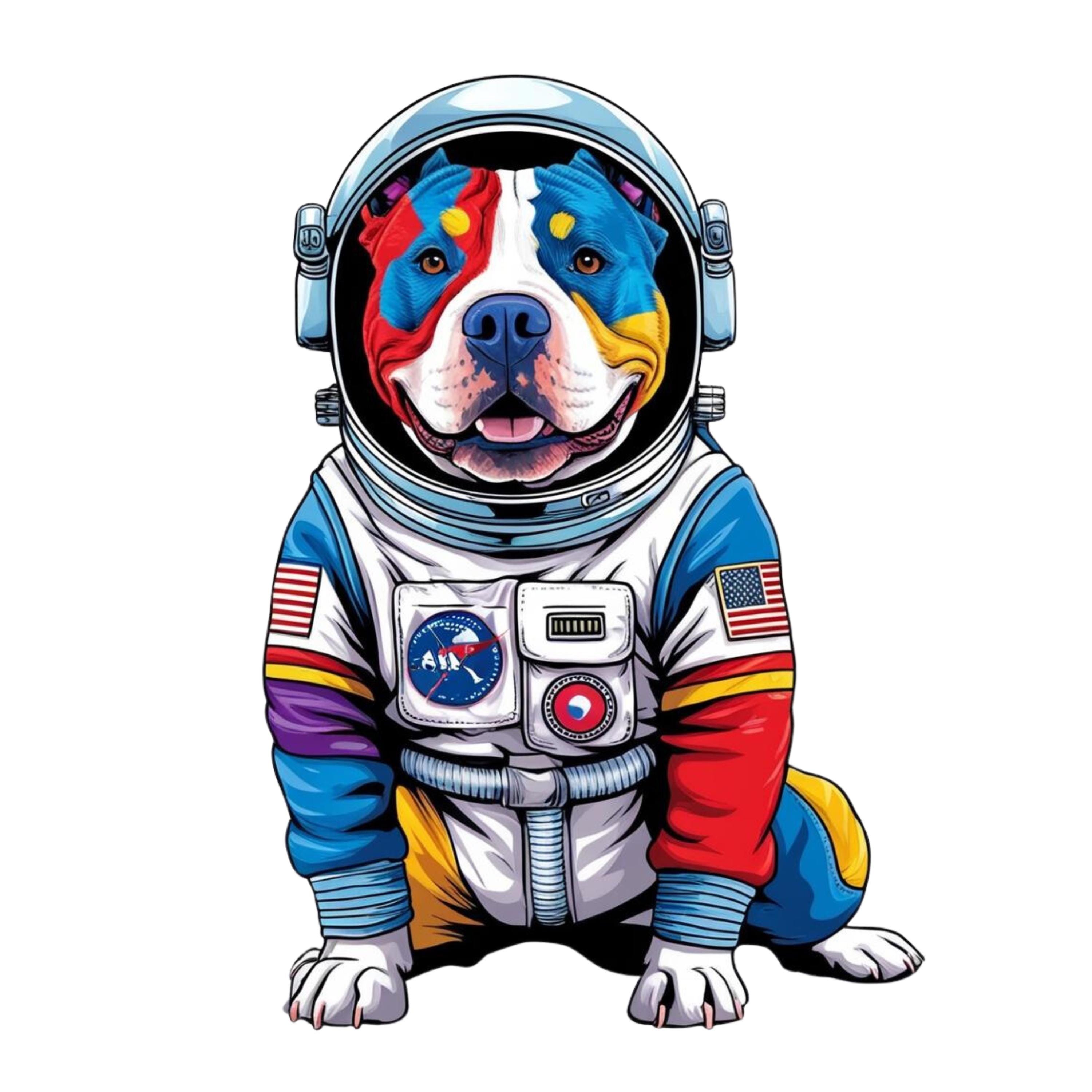 American Bully Astronaut PNG Sublimation Design |4000x4000 Pixel High ...