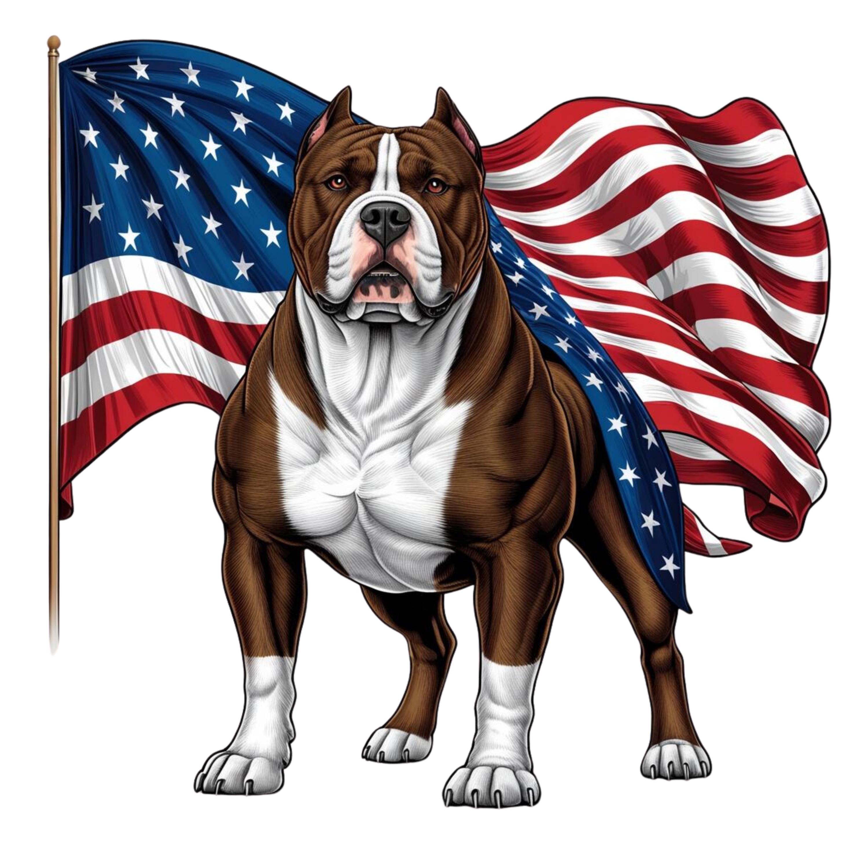American Bully Sublimation PNG Art - USA Theme for Shirts, Decals ...