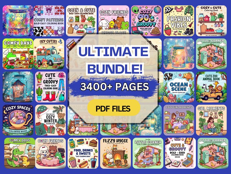 3400+ Coloring Pages Ultimate Bundle, Coloring Book Bundle, Girl ...