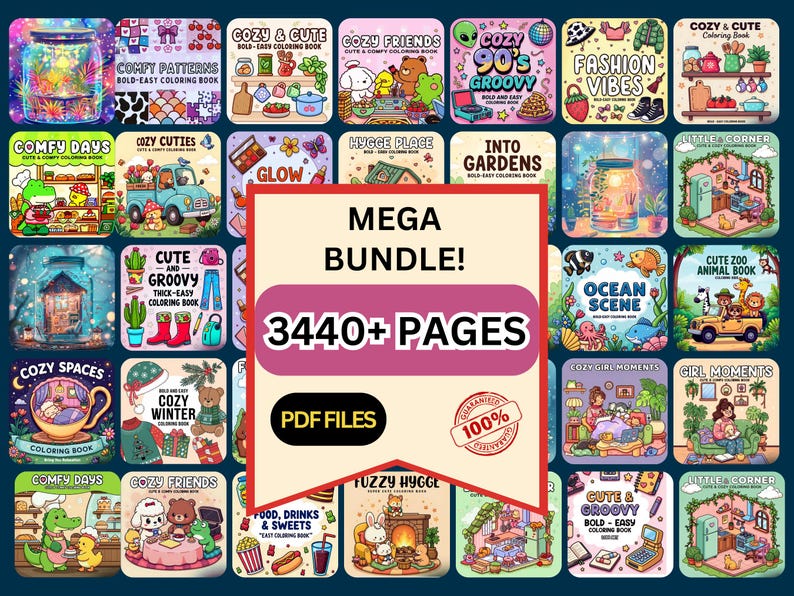 3440+ Coloring Pages Ultimate Bundle, Coloring Book Bundle, Girl ...