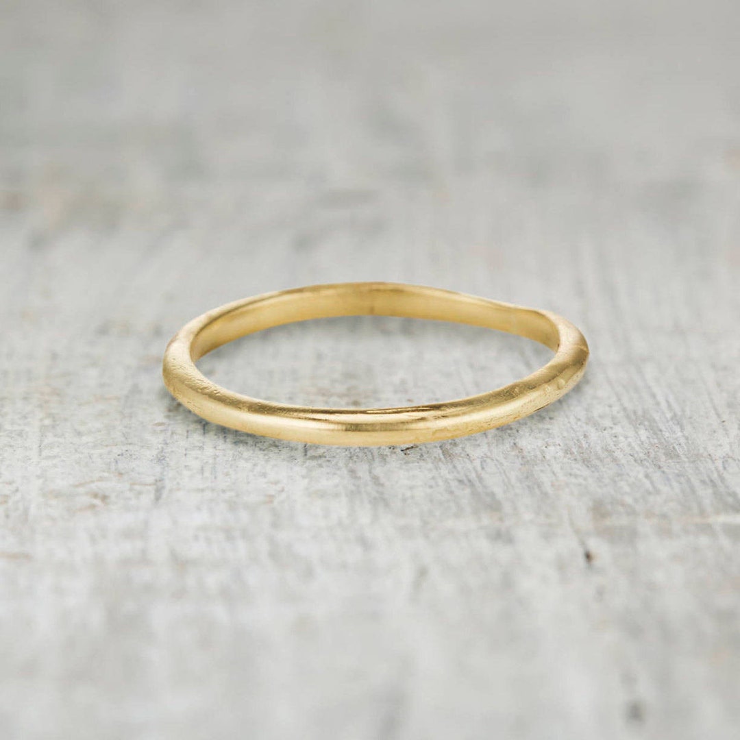 Classic Gold Ring - Nature Inspired 1.5mm Wedding Band in Rose Gold ...