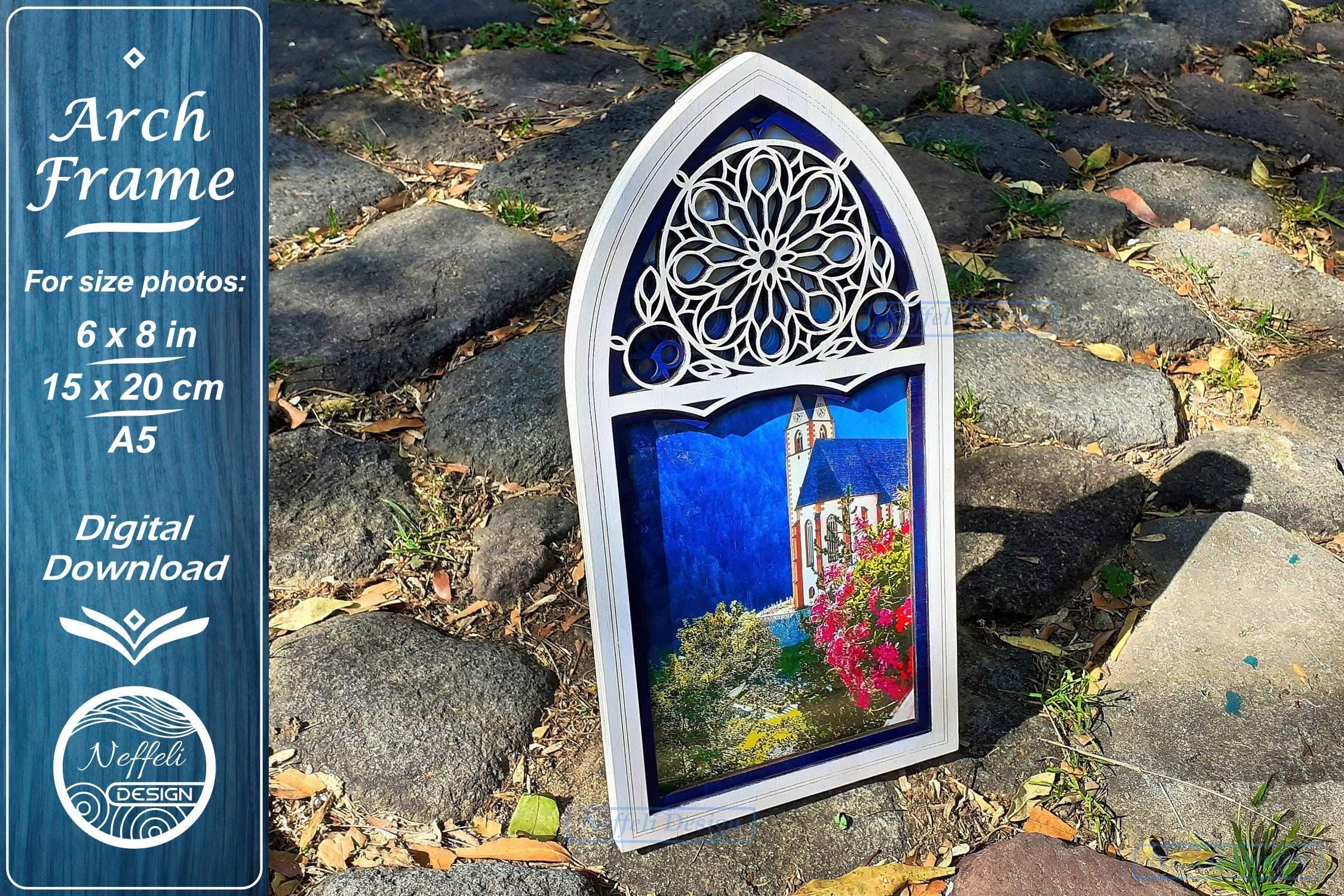 Arch Window Picture Frame, Original Photo Frame, Medieval Style, 6x8 In ...