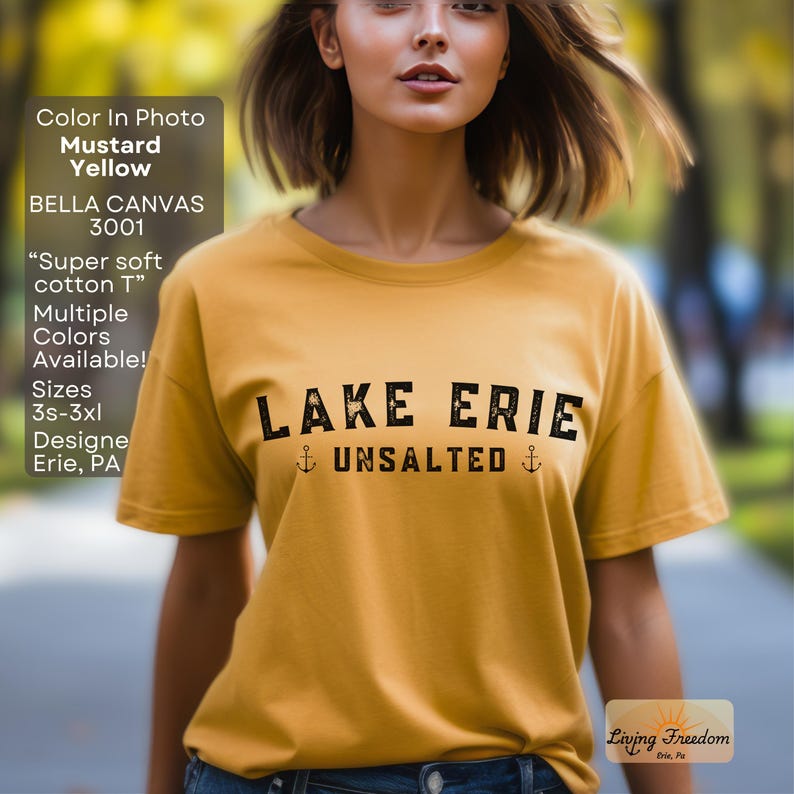 Lake Erie Unsalted Bella Canvas T-shirt: Nautical Graphic Tee - Etsy