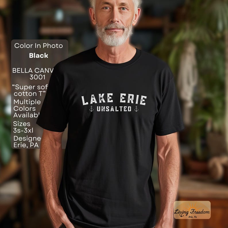 Lake Erie Unsalted Bella Canvas T-shirt: Nautical Graphic Tee - Etsy