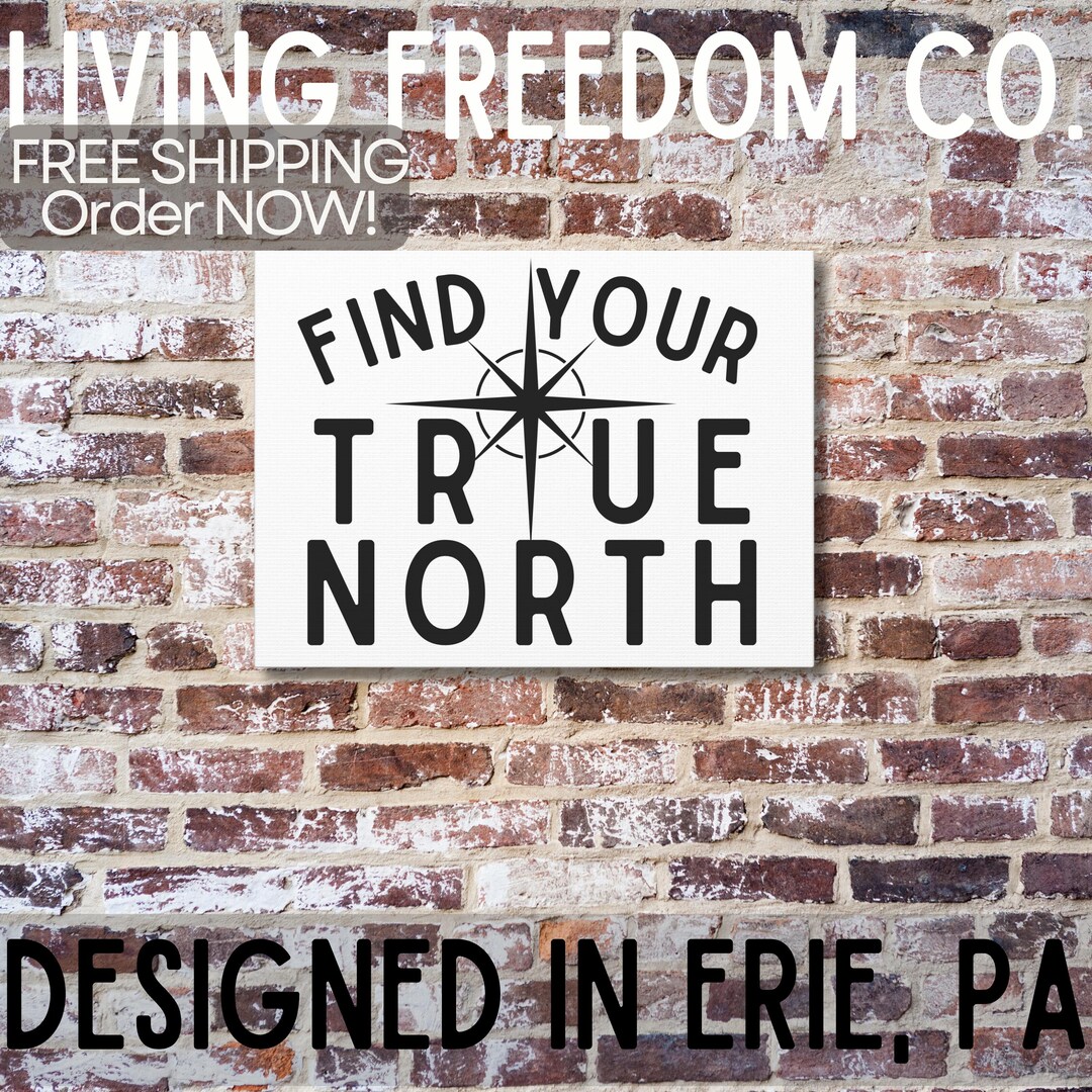 Find Your True North Compass Wall Art | Adventure Decor | Minimalist ...