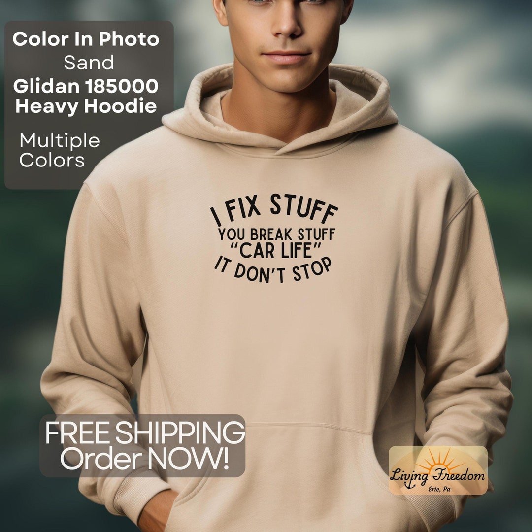 Car Life Mechanic Hoodie | Heavyweight Auto Repair Sweatshirt Gildan ...