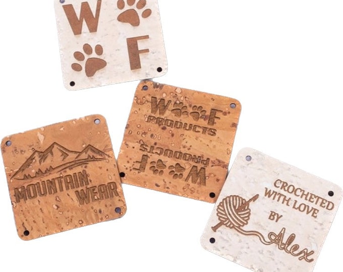 50 Laser Engraved Labels 0.75x2 Inches - Sew on Labels - Cork Labels ...