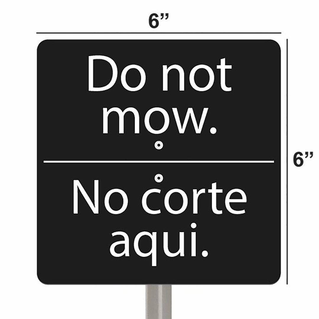 Garden Sign, Do Not Mow Sign in English and Spanish, Bilingual Acrylic ...