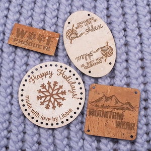 Square Cork Fabric Label 2" X 2" With Your Graphic or Logo - Cork Tag ...
