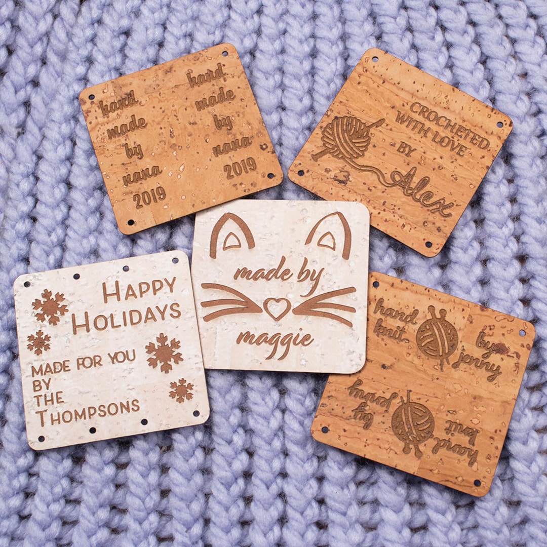 Square Cork Fabric Label 2" X 2" With Your Graphic or Logo - Cork Tag ...