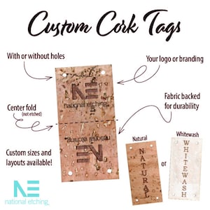 Square Cork Fabric Label 2" X 2" With Your Graphic or Logo - Cork Tag ...