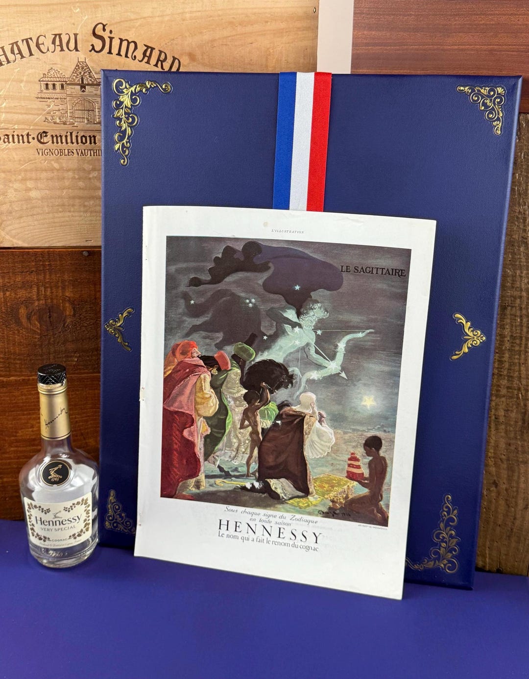 Original French Vintage Hennessy Cognac Poster – Astrology Sign ...